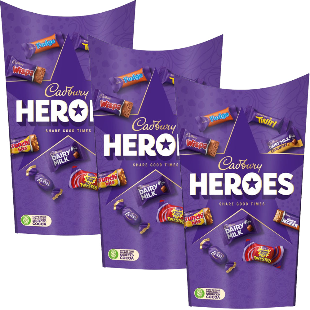 Cadbury Heroes Chocolate Gift Box 3 x 290g | Assorted Mini Chocolates ...