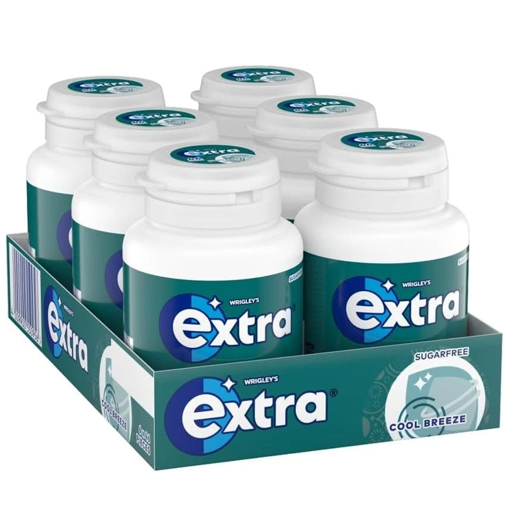 Wrigley’s Extra Cool Breeze Sugarfree Gum 46 Pieces Bottle | Box of 6 ...
