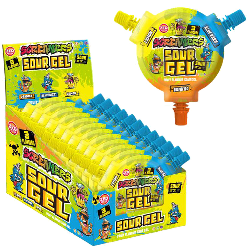 Zed Candy Screamers Sour Gel – 12 Pack of Super Sour Fruit Gels – UK ...
